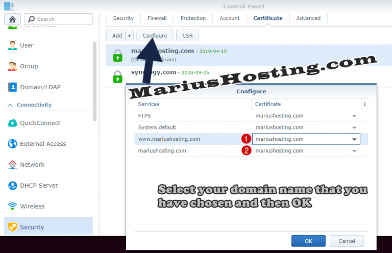 Host From Home Wordpressdomain Name With Ssl On Synology Nas Marius Hosting