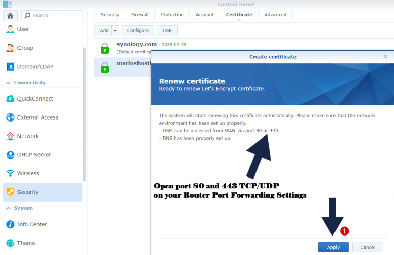 How To Renew Let’s Encrypt Certificate On Synology NAS – Marius Hosting