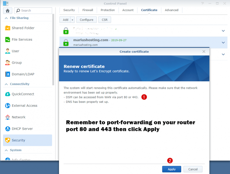 How to Renew/Update SSL Certificate on Synology NAS – Marius Hosting