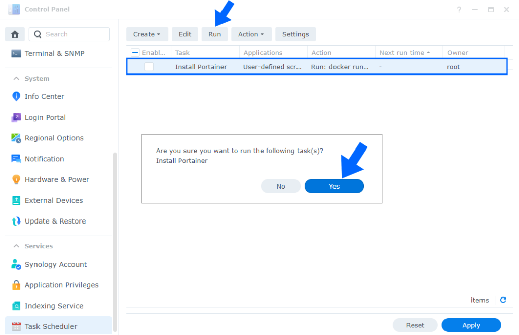 Synology: 30 Second Portainer Install Using Task Scheduler & Docker – Marius Hosting
