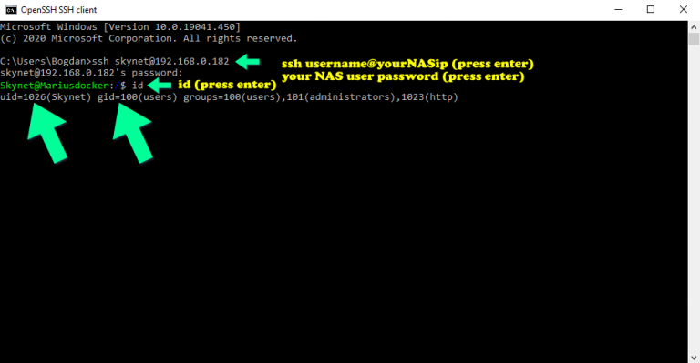Synology: How to Find UID (userID) and GID (groupID) – Marius Hosting
