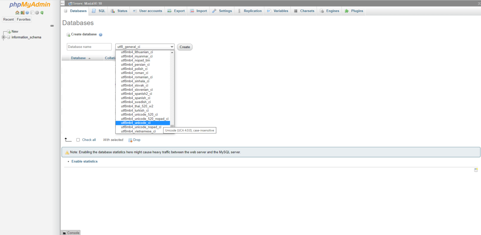 Phpmyadmin How To Convert Utf8 General Ci Database To Utf8mb4 Unicode Ci Marius Hosting