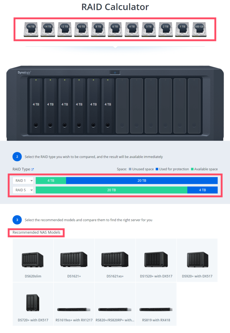 Synology: Online RAID Calculator Tool – Marius Hosting