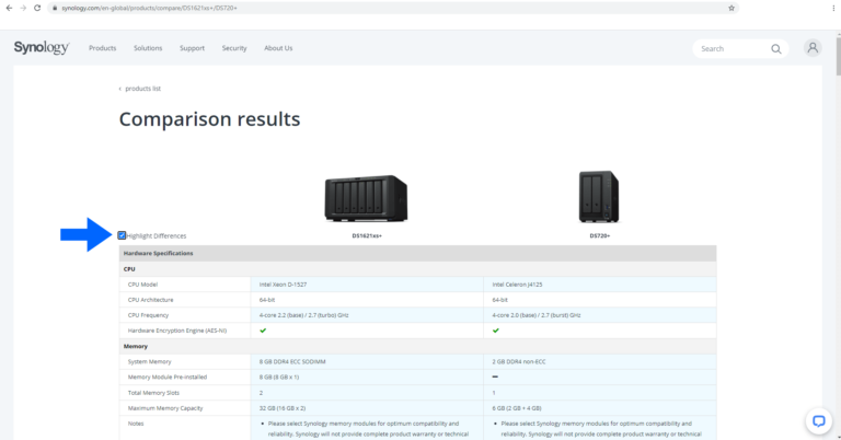 Synology: How to Compare NAS Models Specifications – Marius Hosting