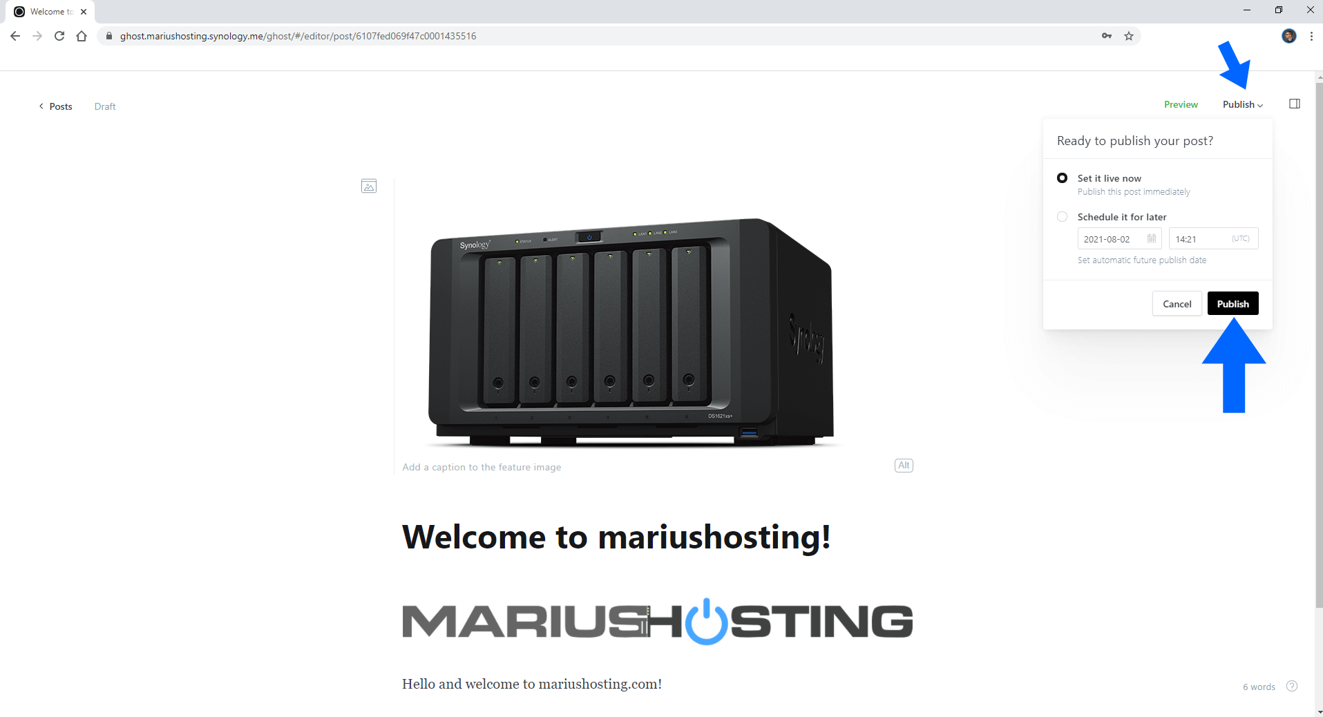 How to Install Ghost on Your Synology NAS – Marius Hosting