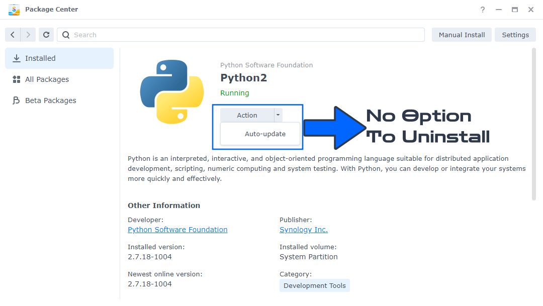 Synology How To Delete Python2 Marius Hosting