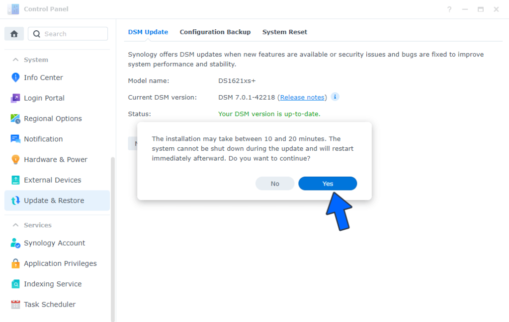 Synology DSM Update Version: 7.0.1-42218 Update 1 – Marius Hosting