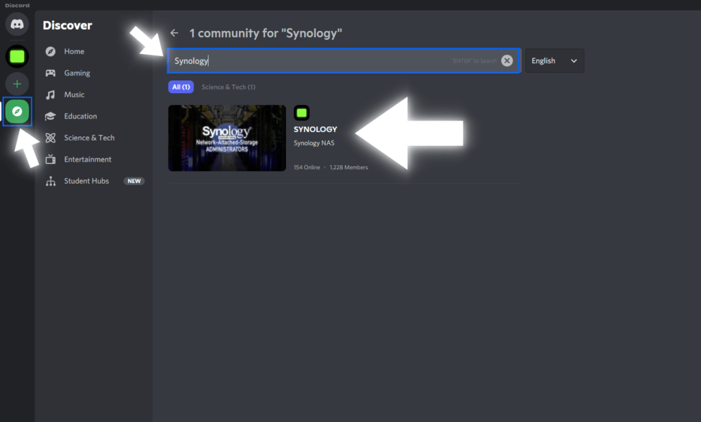 Synology: Discord Channel In Discovery Search – Marius Hosting