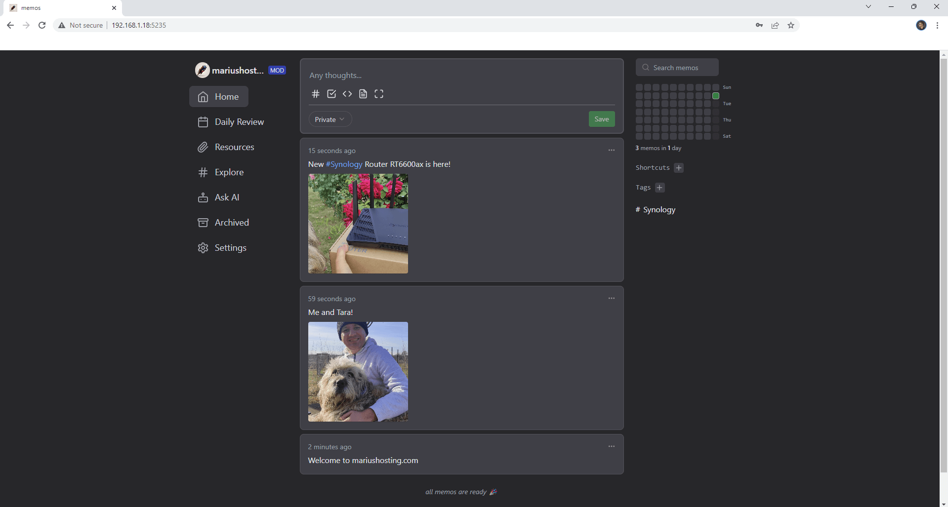 How to Install Memos on Your Synology NAS – Marius Hosting