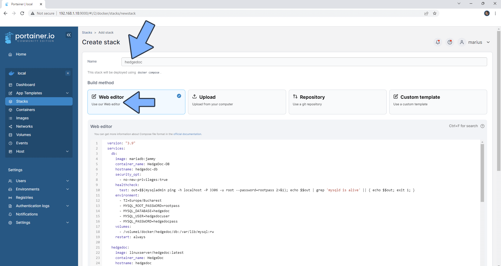 How to Install HedgeDoc on Your Synology NAS – Marius Hosting